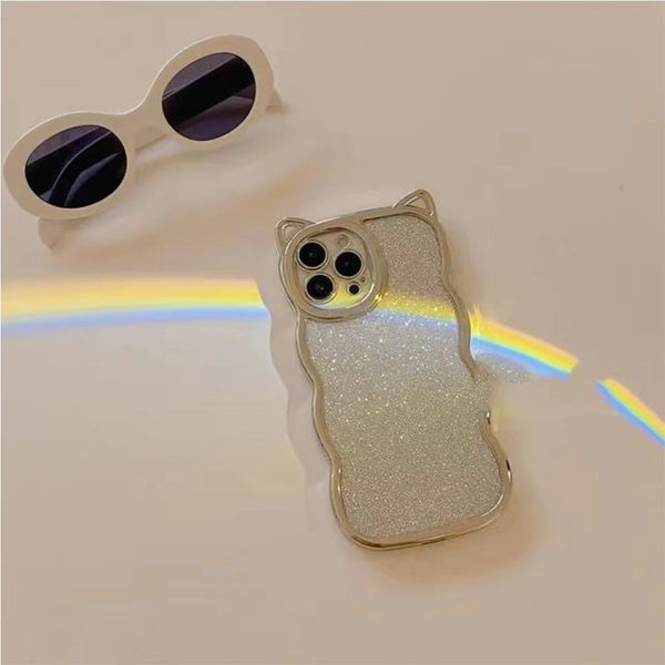 High Quality Electroplated Cute Cat Ear Phone Case for iPhone – popcoom